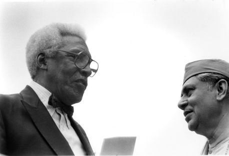Bayard Rustin and Indian Participant, Gandhi Sculpture Dedication ...
